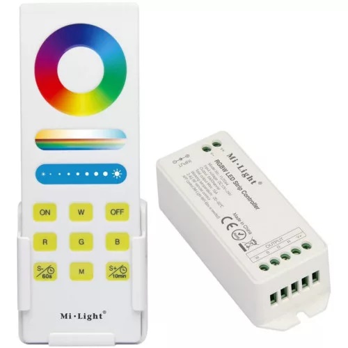 MiLight RGBW Smart LED Vezérlő DC12-24V 15A Fehér Touch Távirányítóval ...